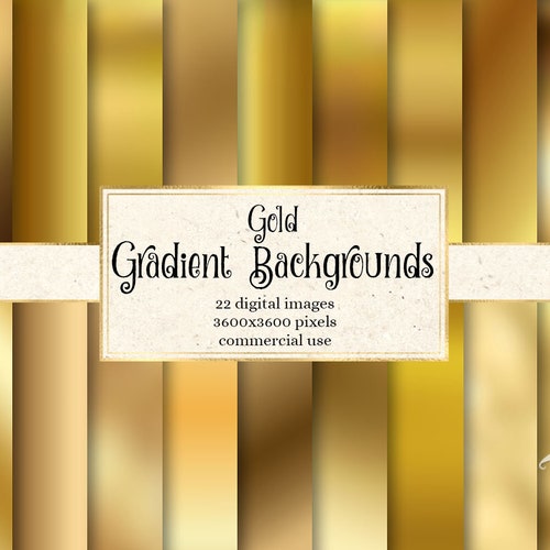 Gold Gradients Digital Paper Backgrounds in Ombre Gold - Etsy