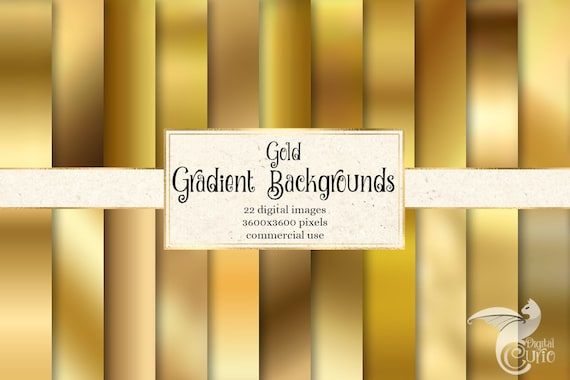 Gold Gradients Digital Paper backgrounds in ombre gold | Etsy