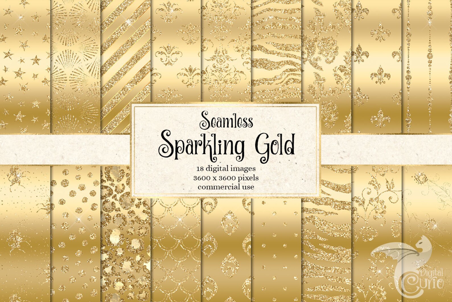 Sparkling Gold Digital Paper Seamless Glitter Patterns With | Etsy