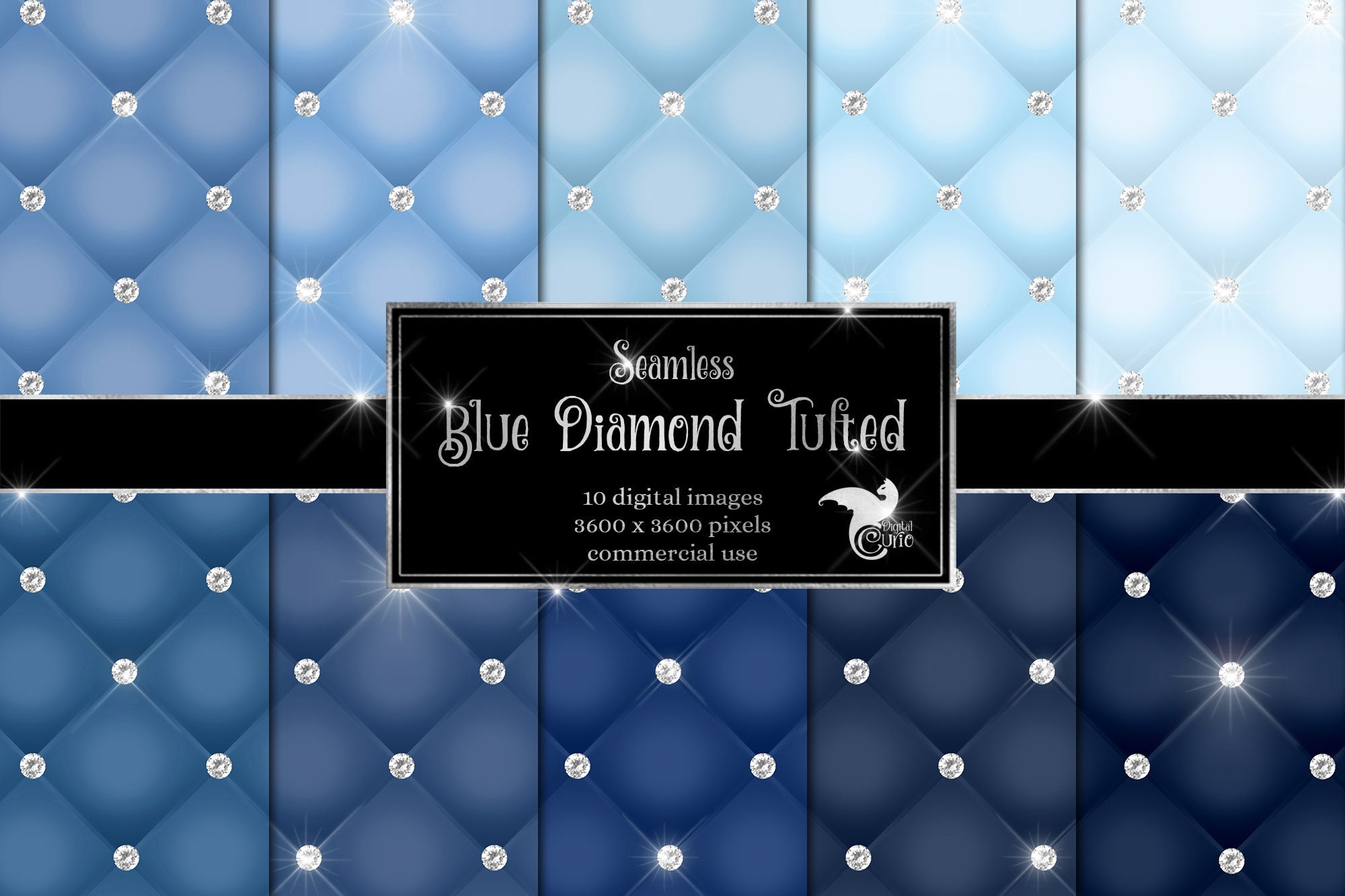 Blue Diamond Tufted Digital Paper Seamless Royal Luxury Glam - Etsy Canada