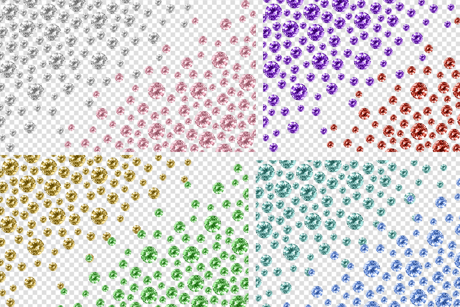 Diamond Confetti Corners Clipart, Glam Photo Overlays (digital Download ...