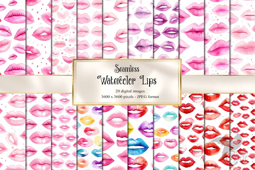 Watercolor Lips Digital Paper, Seamless Texture (digital Download) - Etsy