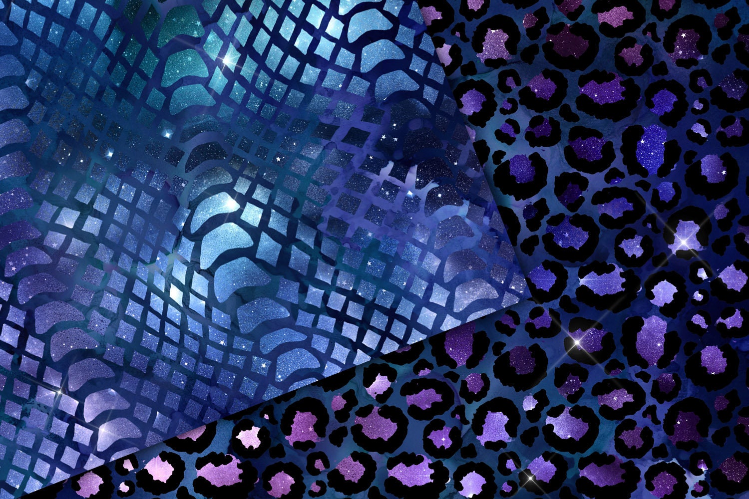 Galaxy Animal Print Digital Paper Seamless Watercolor Galaxy - Etsy