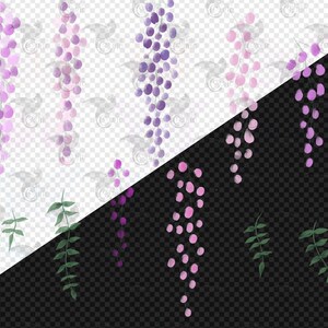 Watercolor Wisteria Clipart digital clip art graphics of | Etsy
