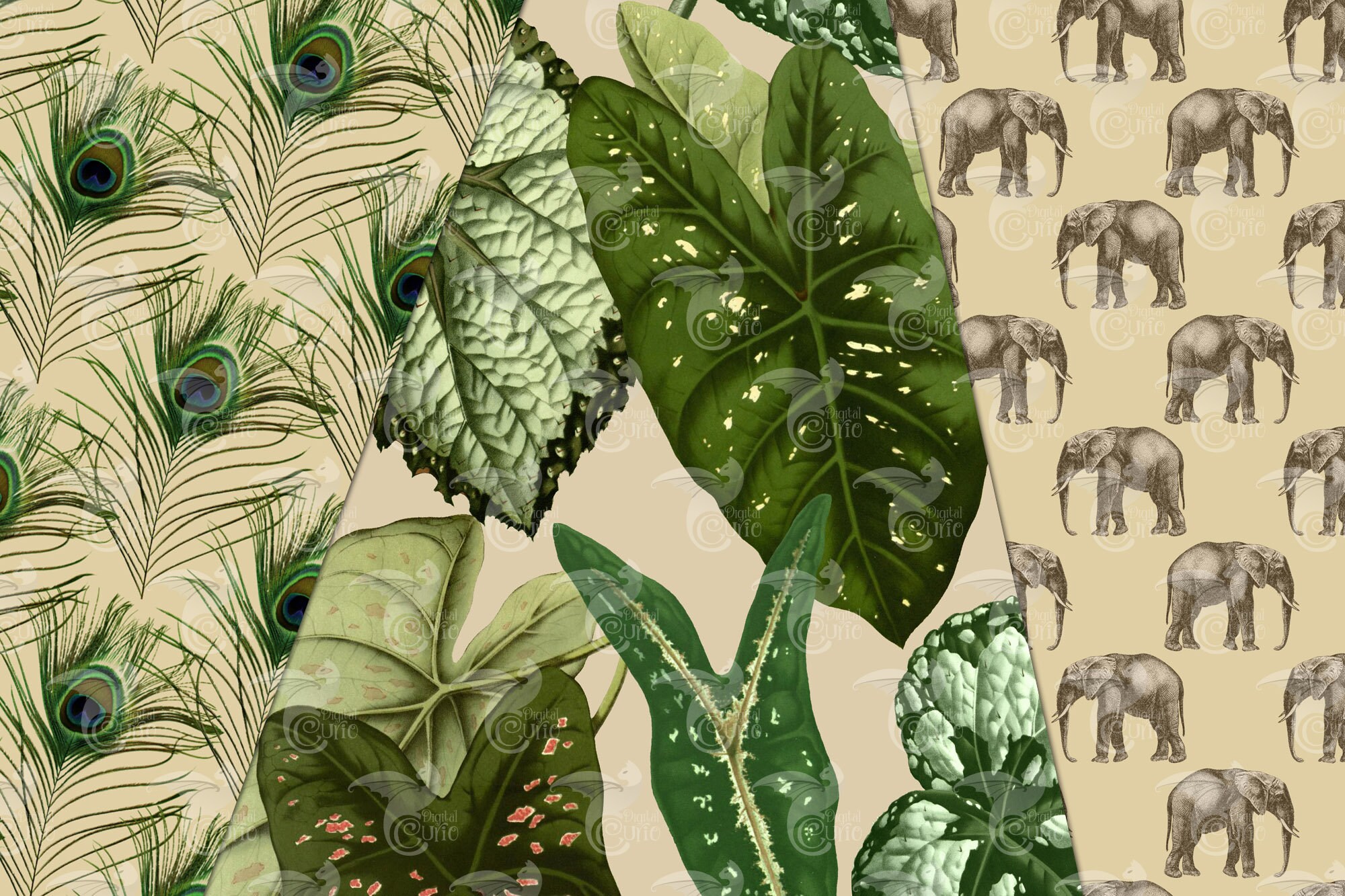 Vintage Safari Digital Paper Seamless Textures and African - Etsy