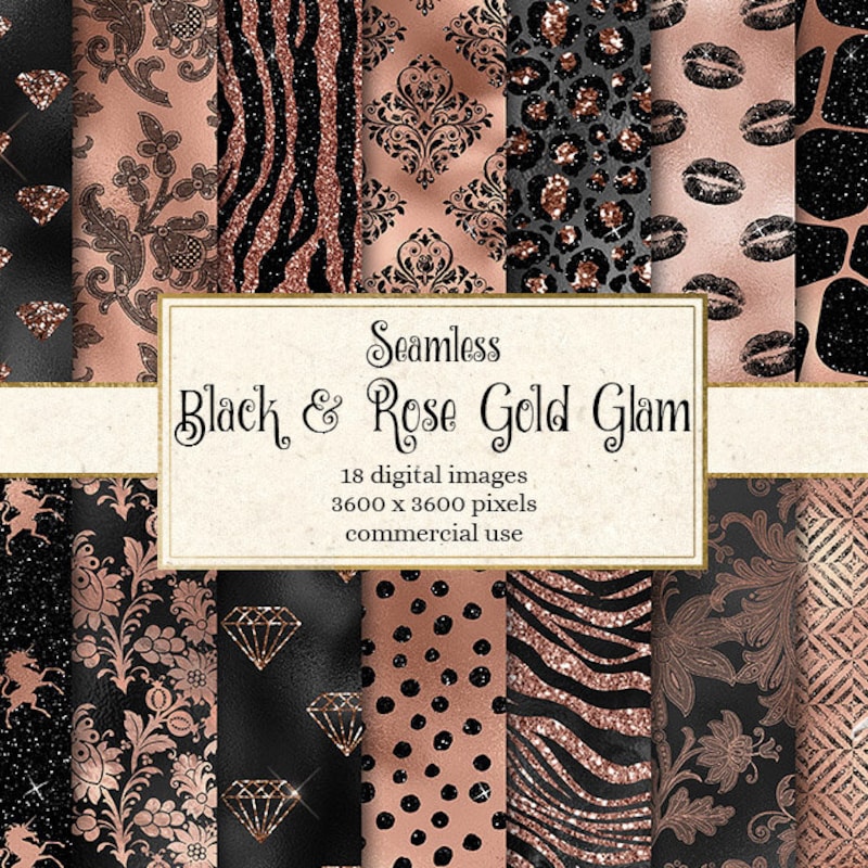 Rose Gold and Black - Etsy