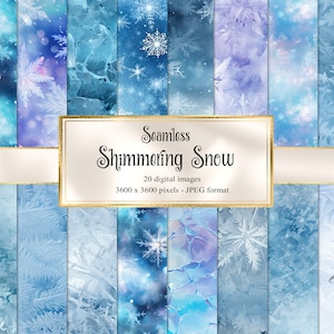 Shimmering Snow Digital Paper Frost and Snowflakes Ice Textures ...