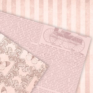 Vintage Blush Digital Paper, Rustic Blush Pink Textures, Distressed ...