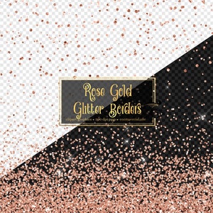 Rose Gold Glitter Borders Clipart, Glitter Png Overlays, Clip Art ...
