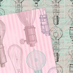 Vintage Light Bulbs Digital Paper – Seamless Patterns (digital Download ...