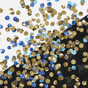 Chunky Blue and Gold Glitter Overlays, Digital PNG (instant Download ...