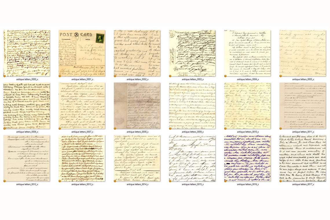 Antique Letters Digital Paper Vintage Handwritten Love - Etsy
