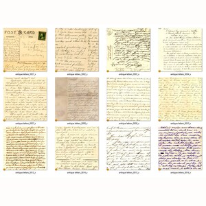 Antique Letters Digital Paper, Vintage Handwritten Love Letters and ...