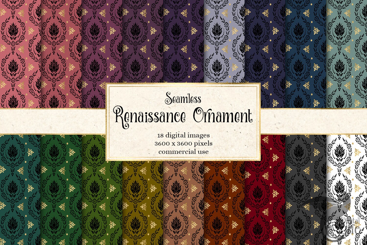 Renaissance Ornament Digital Paper Seamless Patterns for - Etsy
