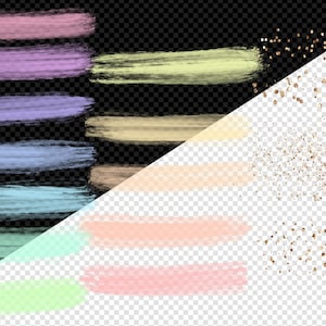 Pastel Rainbow Brush Strokes Clipart - Png Graphics in Digital Format ...