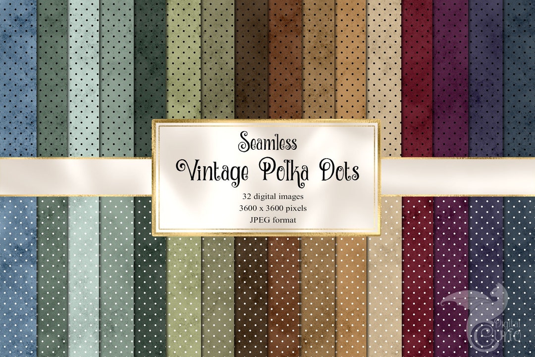 Vintage Polka Dots Digital Paper, Retro Scrapbook Paper, Polka Dot ...