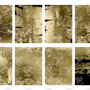 5x7 Gold Foil Flake Digital Paper - Printable Foil Backgrounds and ...
