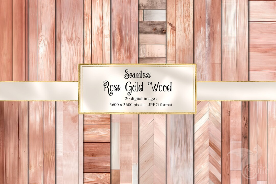 Rose Gold Wood Digital Paper, Printable Scrapbook Paper, Rustic Wood ...