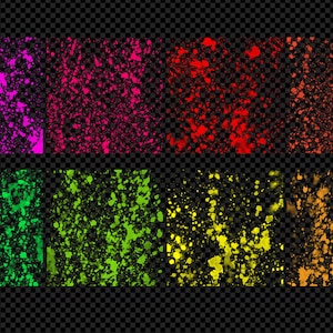 Neon Paint Splatter Overlays - Digital Graphics in PNG Format Instant ...