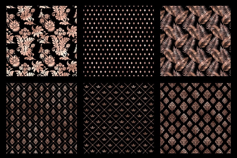 Rose Gold Pattern Overlays, Seamless Textures, Digital Paper (PNG) - Etsy