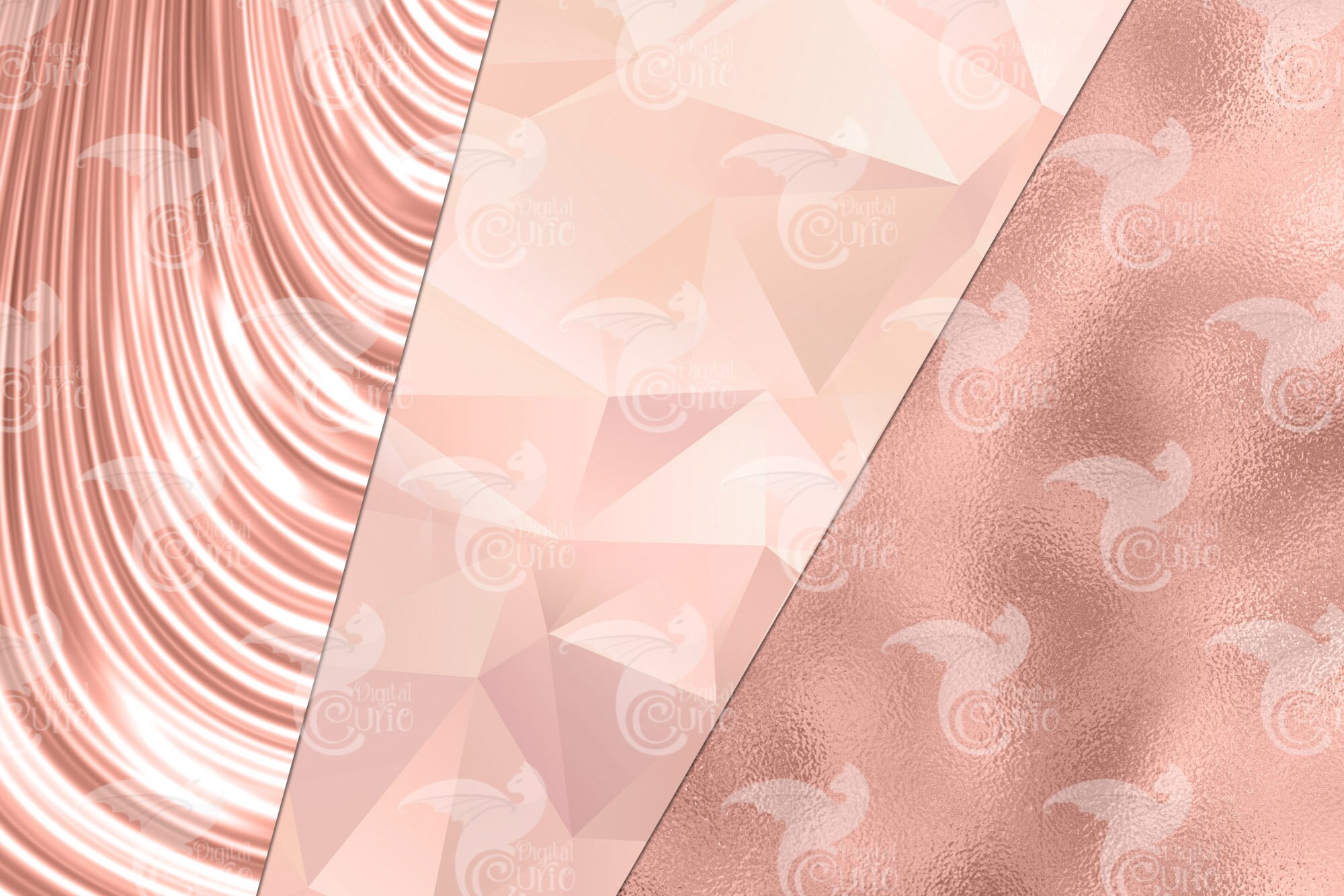 Ultimate Rose Gold Textures seamless digital paper metallic | Etsy