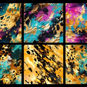 Leopard Paint Textures - Seamless Oil Paint Digital Paper for Instant ...