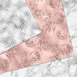 Glitzy Blush Digital Paper, Seamless Blush Pink Patterns and Textures ...