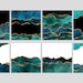 Teal Painted Agate Borders, Digital Watercolor Geode PNG Overlays With ...
