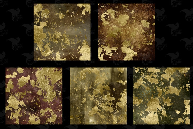 Earth Tone Distressed Gold Foil Textures Printable Foil | Etsy