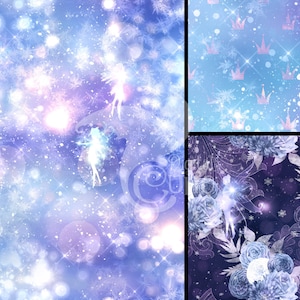 Winter Fae Digital Paper - Seamless Magic Fantasy Backgrounds With ...
