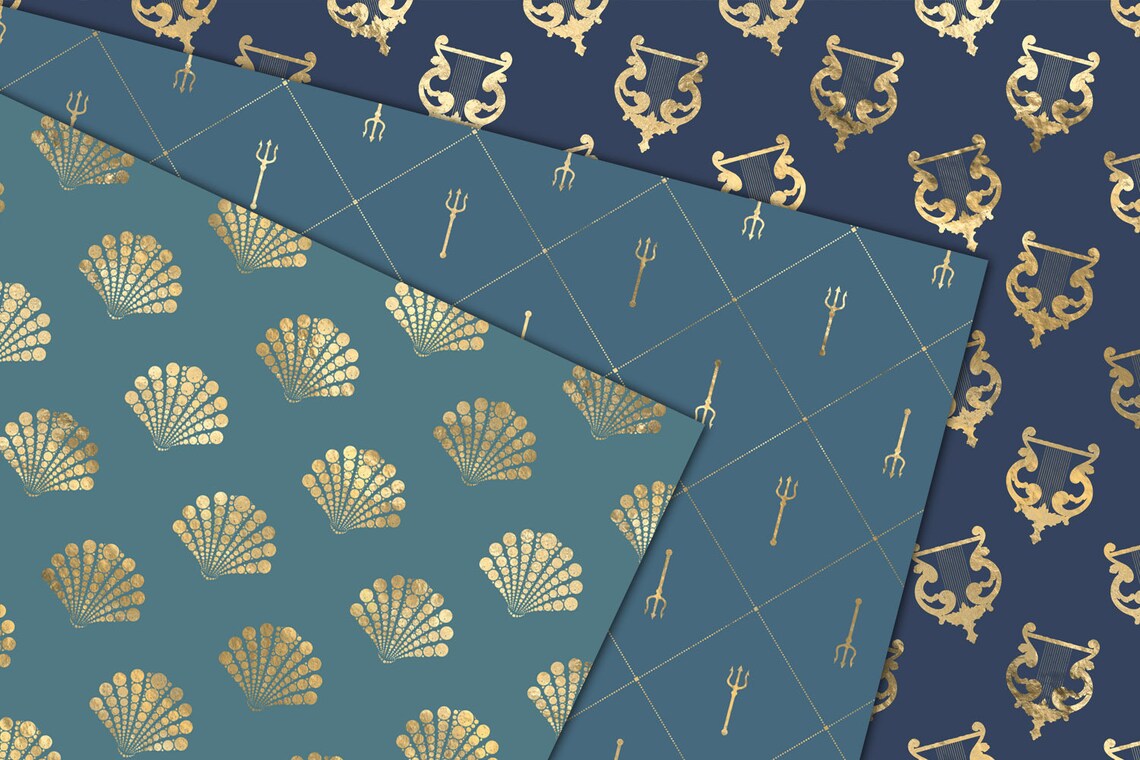 Golden Mermaid Digital Paper Seamless Mermaid Patterns Pink - Etsy