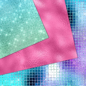 Metallic Mermaid Scales Digital Paper, Seamless Mermaid Foil and Scale ...