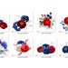 Navy Red and Silver Floral Bouquets Clipart, Red and Navy Blue ...
