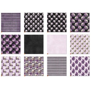 Purple Skull Digital Paper, Seamless Gothic Skulls and Printable Paper ...
