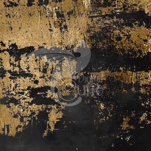 Black and Gold Foil Flake Textures - Printable Foil Backgrounds and ...