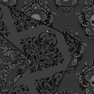 Black Gothic Glitter Digital Paper, Black Glitter Textures and ...