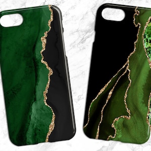 Green and Gold Agate Watercolor Textures, Printable Geode Digital ...