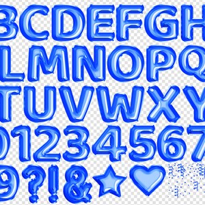 Royal Blue Foil Balloon Alphabet Clip Art (digital Download) - Etsy