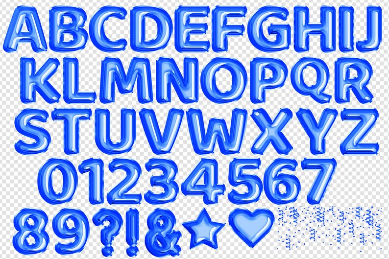 Royal Blue Foil Balloon Alphabet Clip Art (digital Download) - Etsy