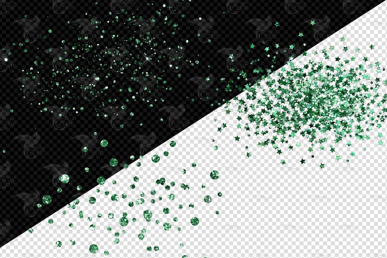 Emerald Green Glitter Clip Art Overlays Digital Instant | Etsy