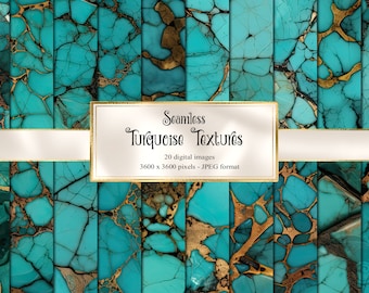 Boho Abstract Digital Paper Pack Teal and Gold Abstract - Etsy