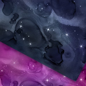 Watercolor Galaxy Digital Paper, Seamless Night Sky Backgrounds Digital ...