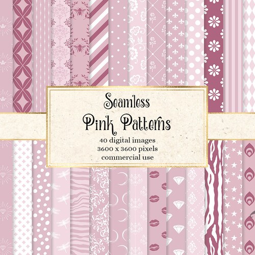 Pink and Gray Digital Paper Seamless Baby Shower Digital - Etsy