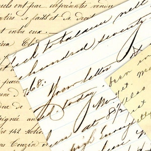 Antique Letters Digital Paper, Vintage Handwritten Love Letters and ...