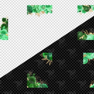 5x7 Green and Gold Floral Overlays for Invitations, Planners, Journal ...