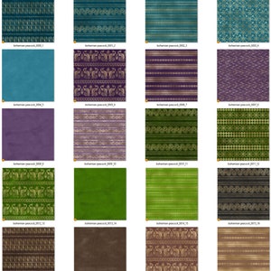 Bohemian Peacock Digital Paper, Seamless Leather Textures, Gold Boho ...