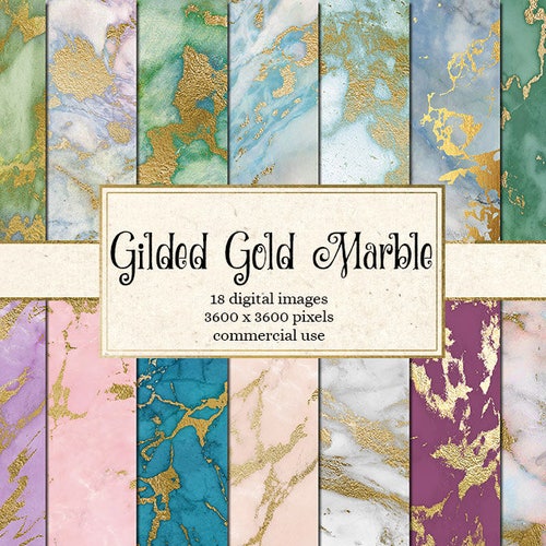 Christmas Marble Digital Paper Gold Vein Marble Textures - Etsy