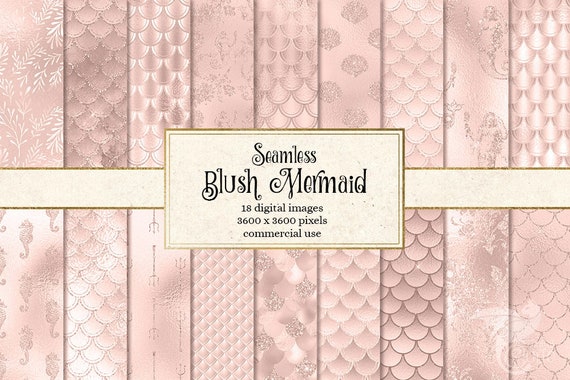 Blush Mermaid Digital Paper Mermaid Scales Blush Pink | Etsy
