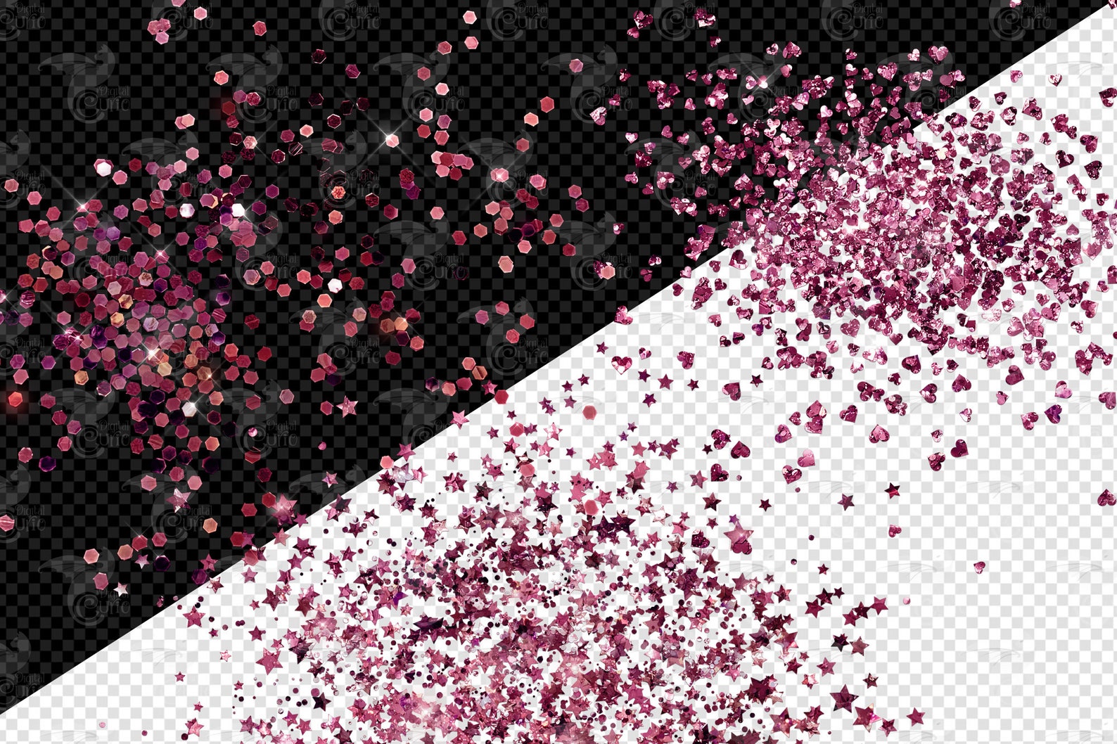 Burgundy Glitter Clipart Overlays - Sparkling PNG Graphics (digital ...