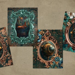 Romantic Patina Steampunk Submarine Journal Paper, Notebook Digital ...